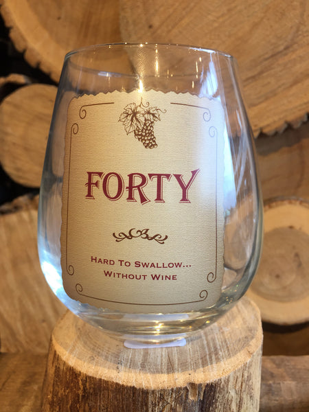 40th wine glass store
